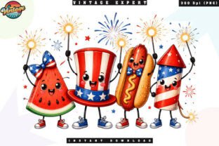 Patriotic Kawaii Characters PNG Graphic by Vintage Expert · Creative ...