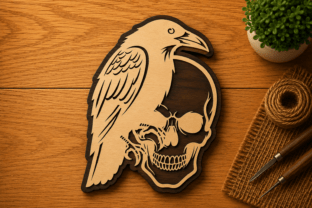 Raven Skull Gothic Ornament Laser Cut SV · Creative Fabrica