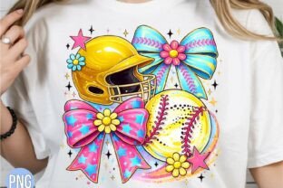 Softball Coquette Bow Yellow Helmet PNG Graphic by Pinky Fox · Creative ...
