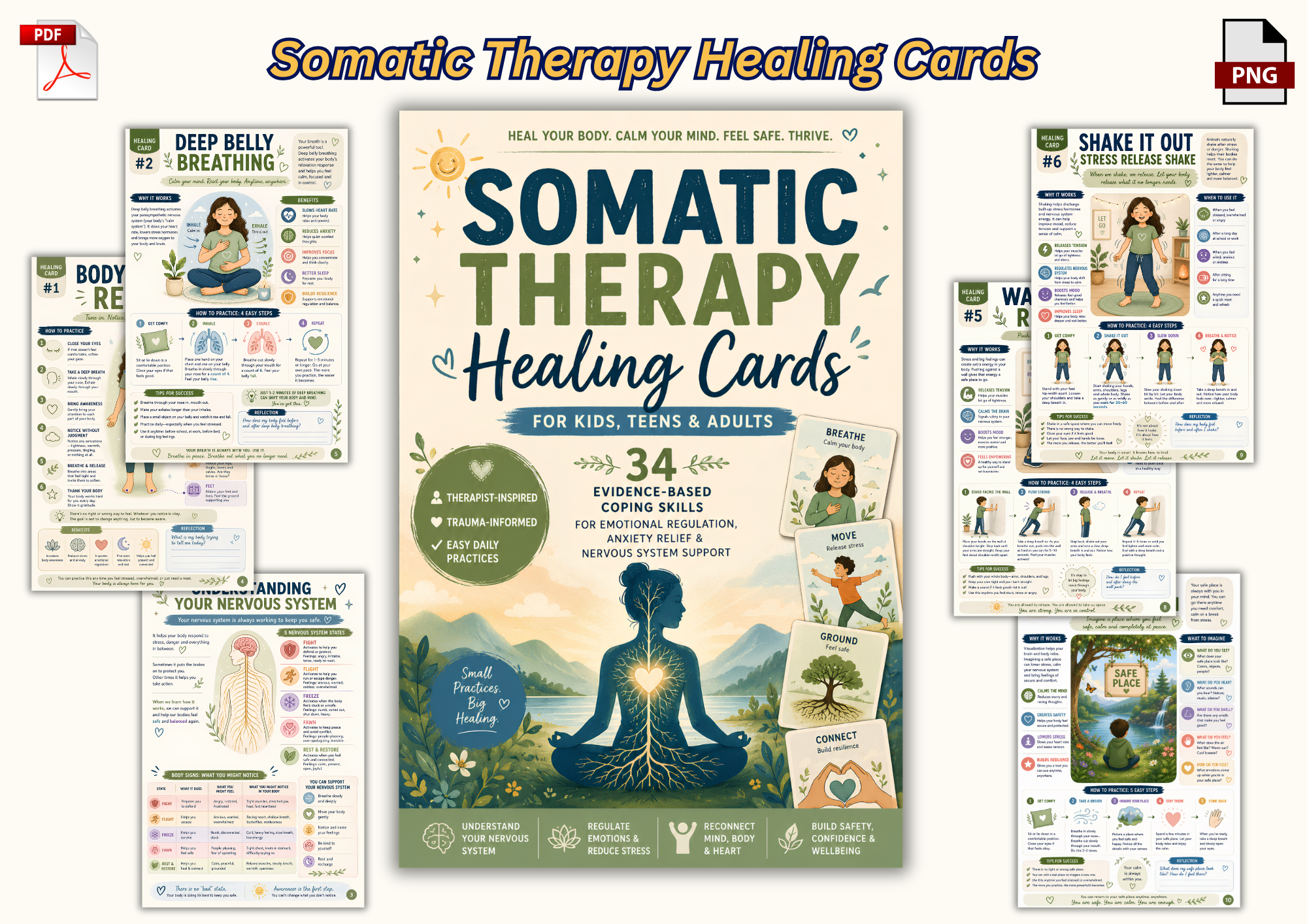Somatic Therapy Healing Cards Graphic by Nora as · Creative Fabrica