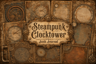 Steampunk Clocktower Junk Journal Graphic by Pro Designer Team ...