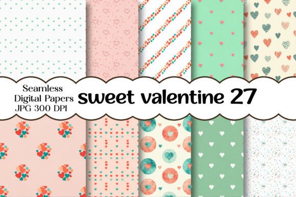 Sweet Valentine Seamless Pattern Bundle Graphic by Designstock ...