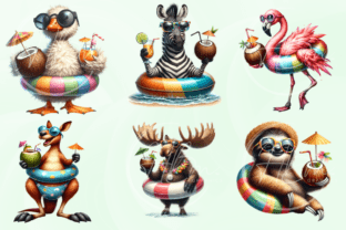 Vacation Vibes Animal Clipart Bundle Graphic by HBM Clipart · Creative ...