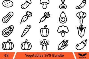 Vegetables SVG Bundle, Vegetable SVG Graphic by Priyo Design Shop ...