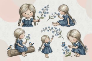 Watercolor Floral Girl PNG Graphic by LL Design · Creative Fabrica