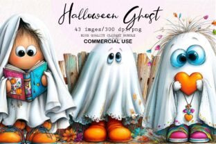 Whimsical Halloween Ghost Clipart Bundle Graphic by Print Magic ...