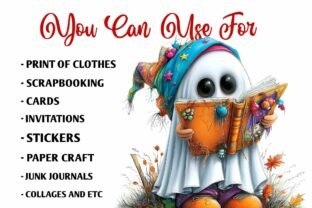 Whimsical Halloween Ghost Clipart Bundle Graphic by Print Magic ...