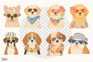 Whimsical Summer Dog Clipart Bundle PNG Graphic by DSIGNS · Creative ...