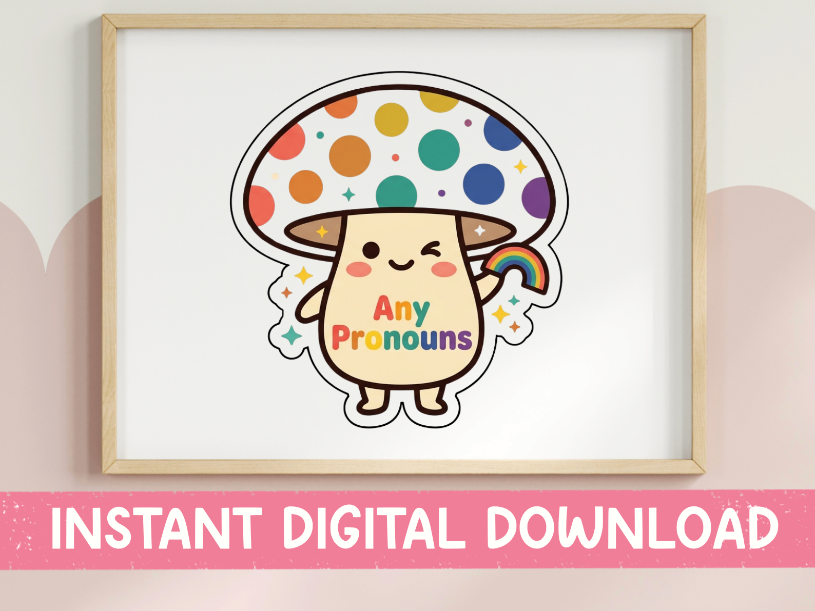 Any Pronouns Mushroom Pride Sticker Graphic by October Second ...