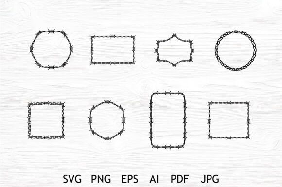 Barbed Wire Frames SVG Bundle Graphic by Silhouette Station · Creative ...