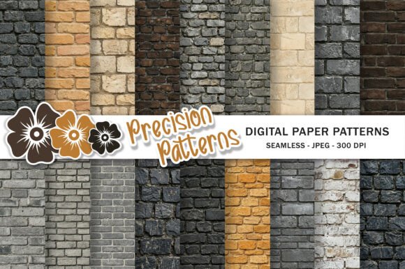 Brick Textures Digital Paper Graphic by Precision Patterns · Creative ...