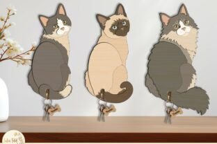 Cat Key Holder Laser Cut File SVG Bundle · Creative Fabrica