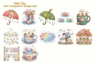 Cute Rainy Animals & Umbrellas Clipart Graphic by Atcharasiri Whimsy ...