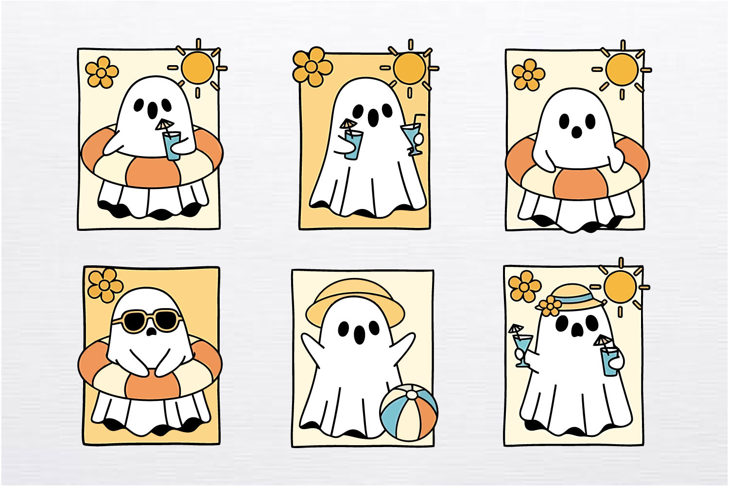 Cute Summer Ghost SVG Vacation Beach PNG Graphic by rubelcldesign ...