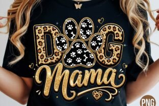 Dog Mama Leopard Paw Print Gold PNG Graphic by LAZY ANT · Creative Fabrica