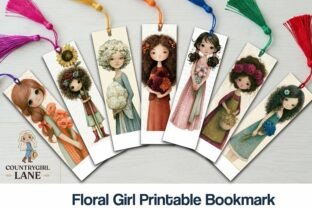 Floral Girl Printable Bookmark Graphic by Countrygirl Lane · Creative ...
