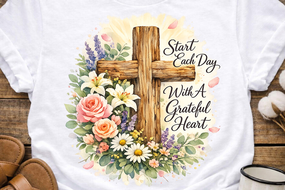 Grateful Heart Faith Cross PNG Design Graphic by TrendyCreative ...