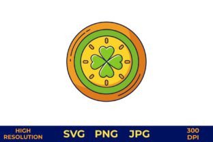 Green Clover in Golden Coin Vector Art Graphic by designcrafts ...
