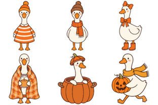 Hand-Drawn Fall Silly Goose Clipart Graphic by daily.arts · Creative ...