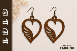 Heart Shape Earring Laser Cut Files SVG · Creative Fabrica