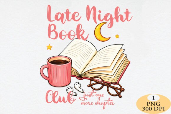 Late Night Book Club PNG Graphic by Daily.Designs · Creative Fabrica