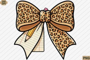 Leopard Teacher Coquette Pencil Bow Png Graphic by BESTDESIGN STORES ...