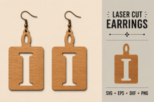 Letter I Wooden Earrings SVG Laser Cut · Creative Fabrica