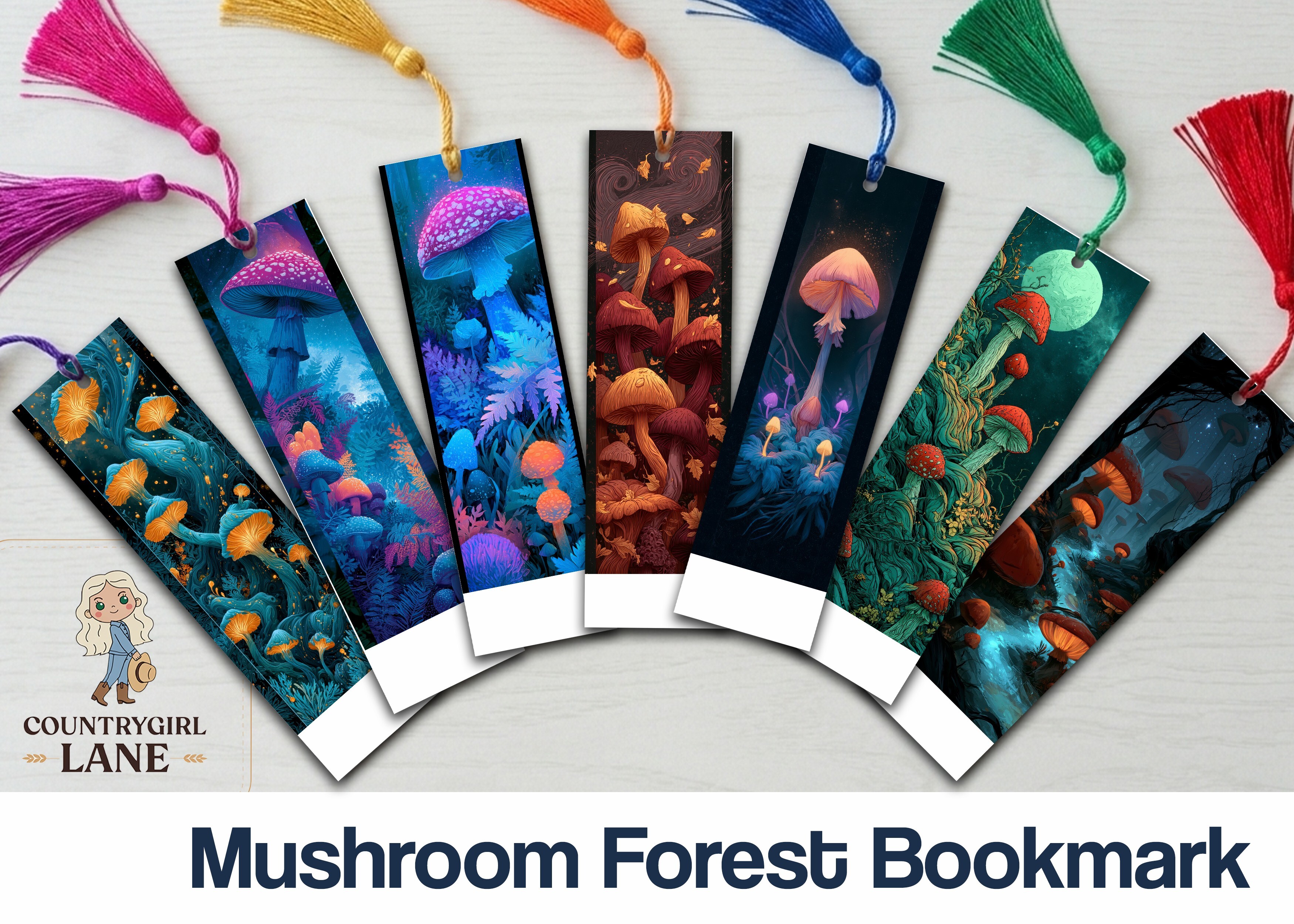 Mushroom Forest Bookmark Graphic by Countrygirl Lane · Creative Fabrica