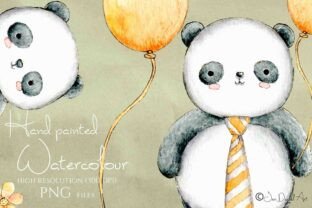 Panda Family Watercolour Clip Art PNG Graphic by Jen Digital Art ...