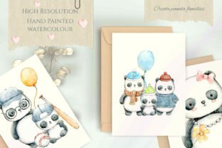 Panda Family Watercolour Clip Art PNG Graphic by Jen Digital Art ...