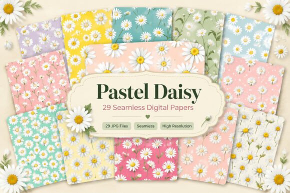 Pastel Floral Butterfly Seamless Paper Graphic by T.D. House · Creative ...