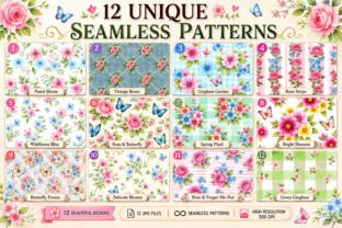 Pastel Floral Butterfly Seamless Paper Graphic by T.D. House · Creative ...