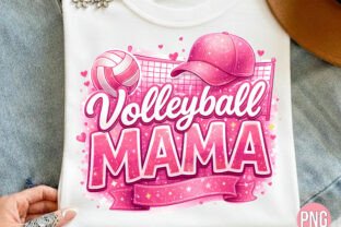 Pink Glitter Volleyball Mama PNG T-SHIRT Graphic by Fox Studio ...