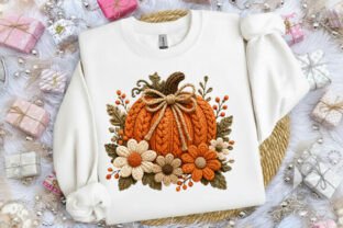 Pumpkin Flower Autumn Crochet Yarn PNG Graphic by Vintage Expert ...