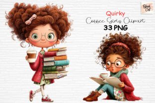 Quirky Coffee Girls Clipart PNG Graphic by Black Cat · Creative Fabrica