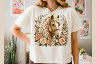 Rustic Floral Horse Patchwork PNG Graphic by Vintage Expert · Creative ...