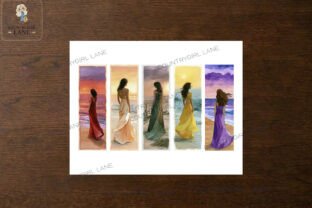 Seaside Sunset Lady Bookmark Printable Graphic by Countrygirl Lane ...
