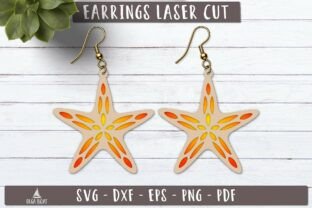 Starfish Earrings SVG Boho Laser Cut · Creative Fabrica