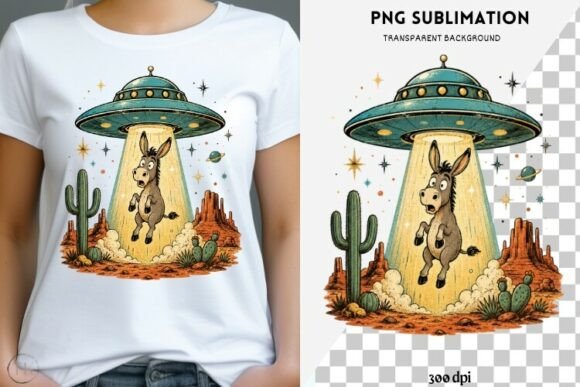 UFO Donkey Png Design for T-shirts Graphic by Tanya Kart · Creative Fabrica
