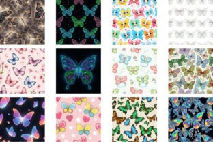 Vintage Butterfly Digital Pattern Graphic by FontSupply Studio ...