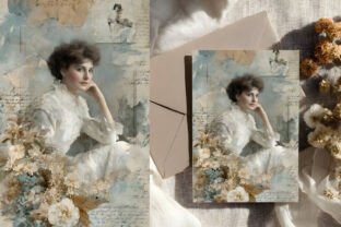 Vintage Digital Paper with Woman Graphic by Sprout Mockups · Creative ...