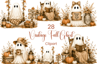 Vintage Fall Ghost Clipart Graphic by Andreea Eremia Design · Creative ...