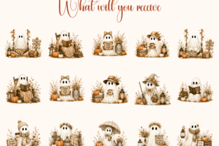Vintage Fall Ghost Clipart Graphic by Andreea Eremia Design · Creative ...