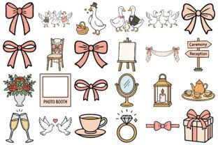 Whimsical Silly Goose Wedding Day Clipar Graphic by daily.arts ...