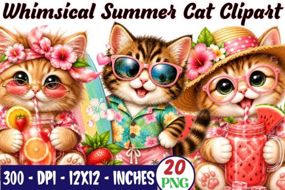 Whimsical Summer Dogs Clipart Bundle Graphic by TshirtMaster · Creative ...