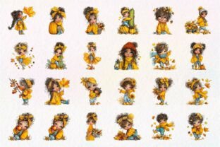 Whimsical Autumn Fall Kids Clipart Set Graphic by Print Magic ...