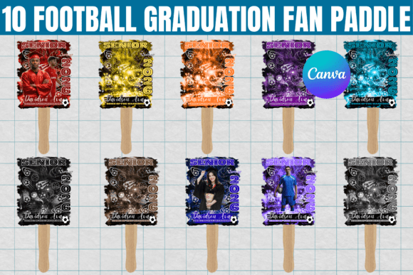 10 Football Graduation Fan Paddle Graphic by Gfx Shaown · Creative Fabrica