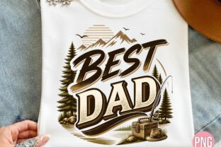 Best Dad Fishing Lake Mountain Gift PNG Graphic by The Black Cat ...