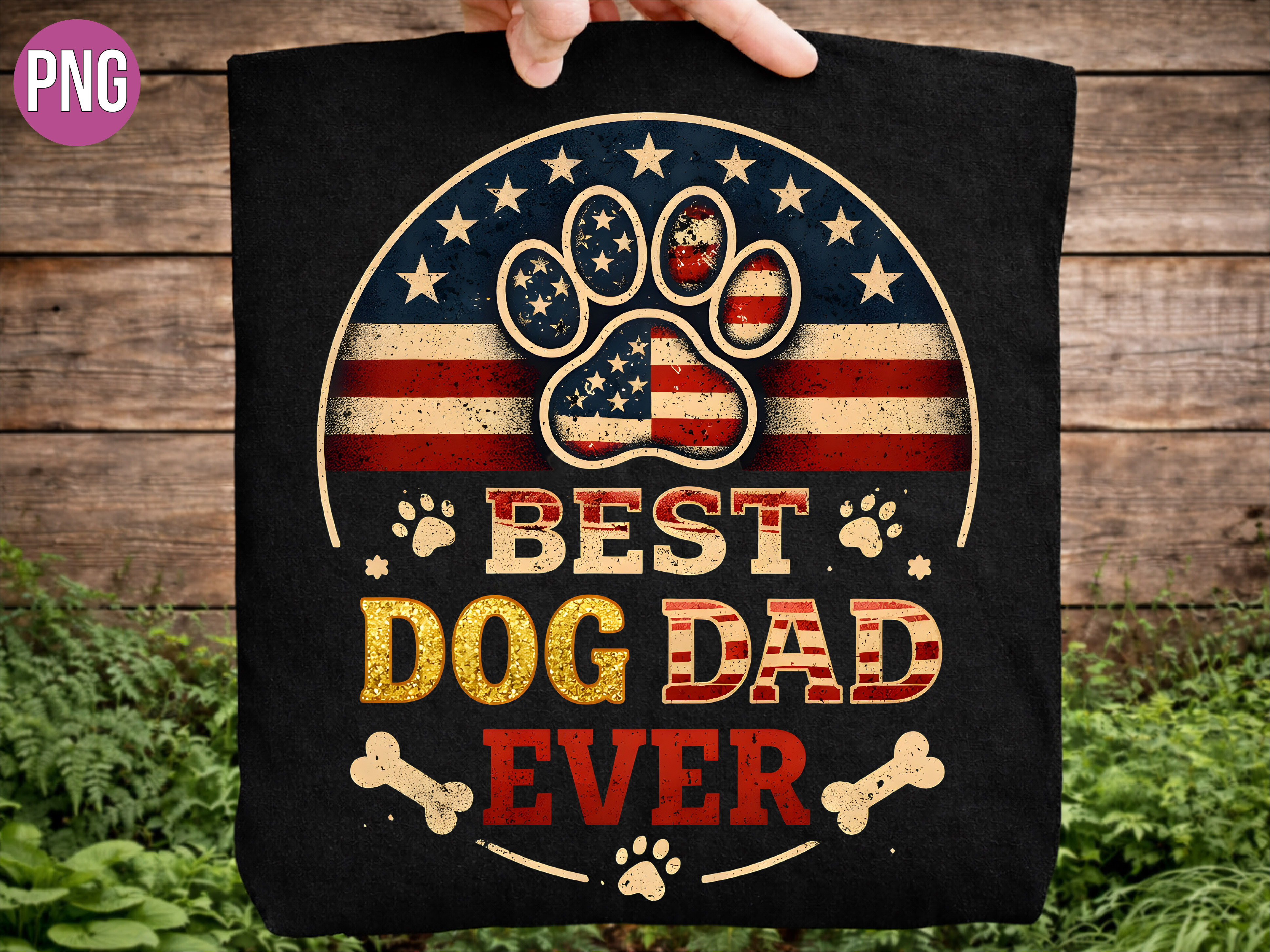 Best Dog Dad Ever American Flag PNG Graphic by COZY_OWL · Creative Fabrica