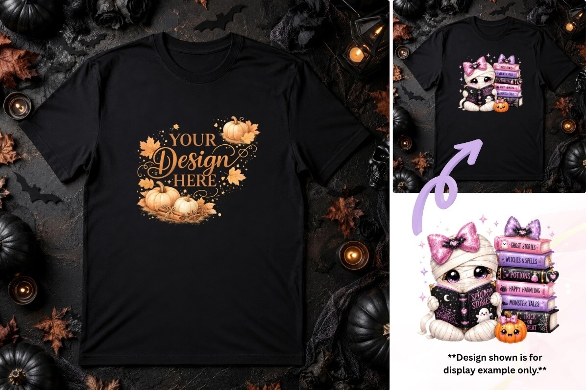 Black T-Shirt Mockup – Gothic Halloween Graphic by vilaiporn.cha ...